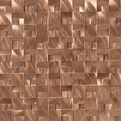 Daltile Structure ST71 Copper 3D Block Satin Aluminum Mosaic — Stone ...