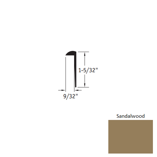 Tarkett Johnsonite 45 Sandalwood PVC Square Cap Cove Cap — Stone & Tile ...