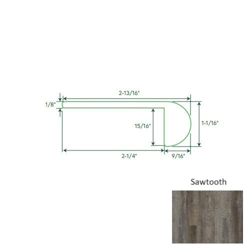 Happy Feet Built Rite II Sawtooth Grey PVC Flush Stairnose — Stone ...