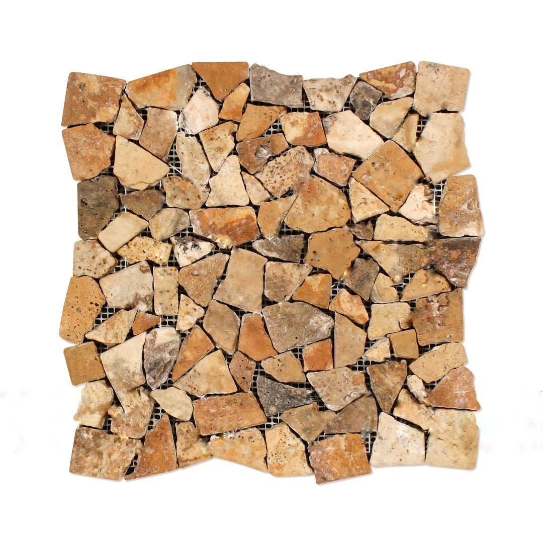 Scabos Travertine Pebble Mosaic - 12" x 12" | Lowest Price — Stone ...