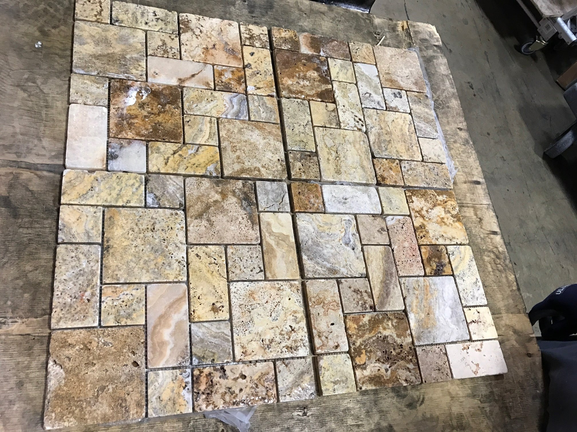Scabos Travertine Mosaic - 3 Piece Mini Pattern | Stone & Tile Shoppe