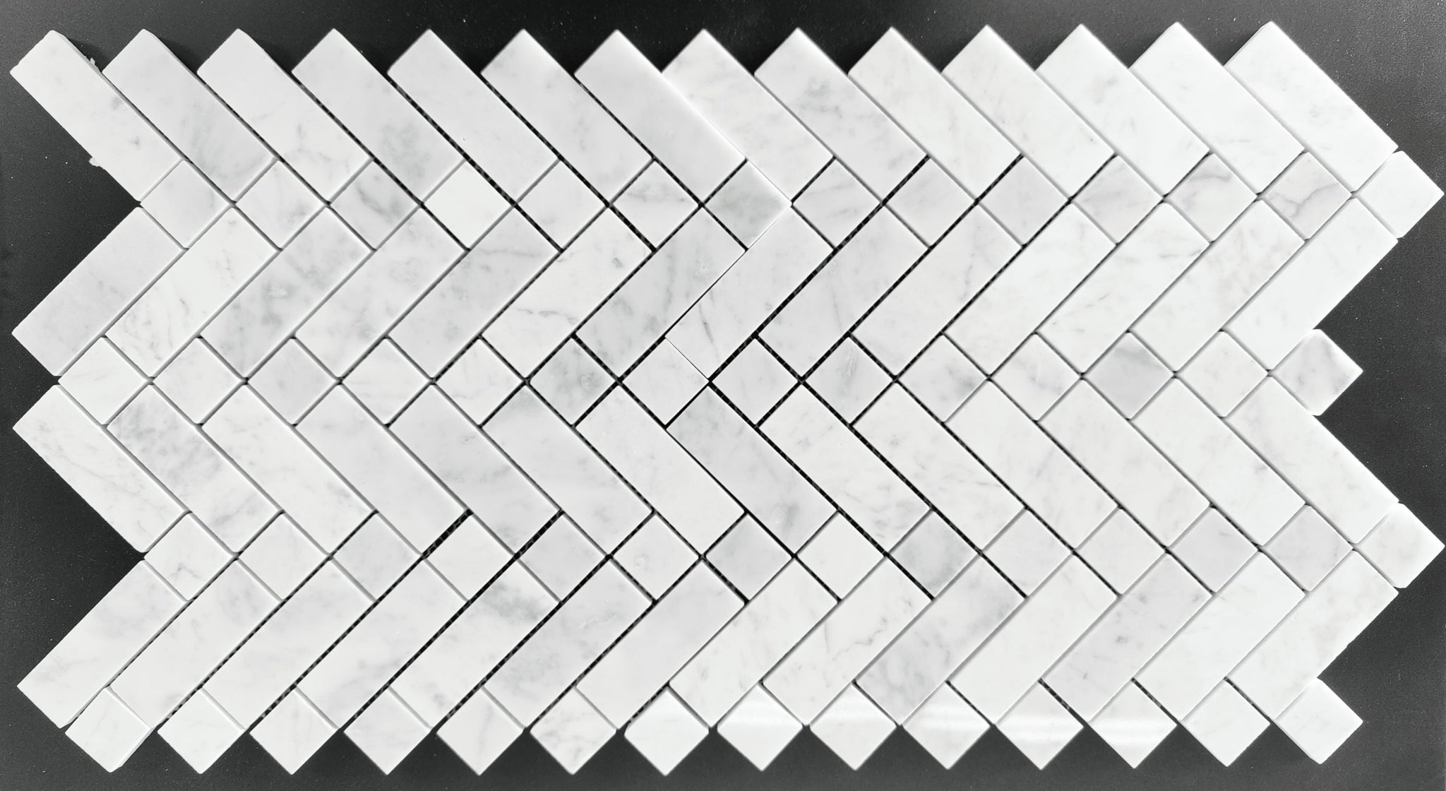 Shadow White Marble Mosaic - Herringbone | Lowest Price — Stone & Tile ...