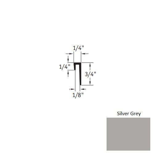 Tarkett Johnsonite 55 Silver Grey PVC Square Top Cove Cap — Stone ...