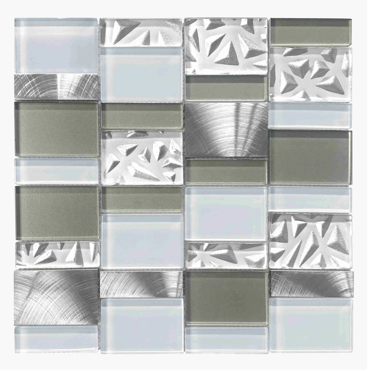 Silverlining Glass & Metal Mosaic - Stacked | Lowest Price — Stone ...