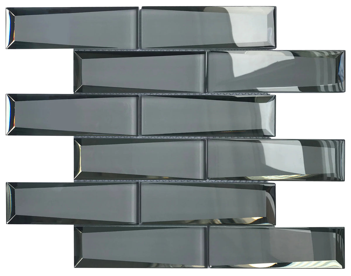 Smoke Grey Glass Mosaic - Brick | Lowest Price — Stone & Tile Shoppe, Inc.