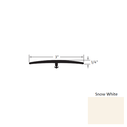 Tarkett Johnsonite 01 Snow White PVC T Molding | Lowest Price — Stone ...