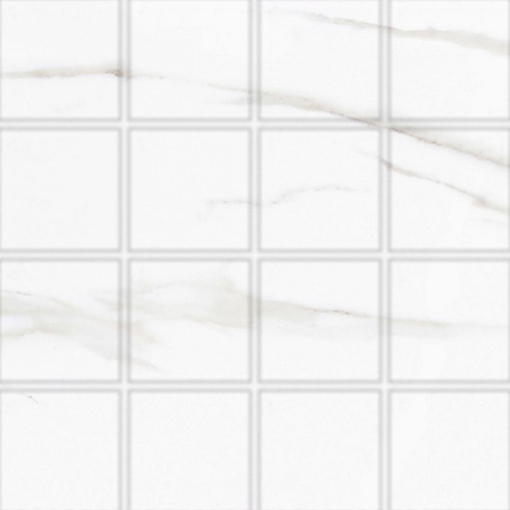 Full Sheet Sample - Olimpo Statuario Porcelain Mosaic - 3" x 3" Matte ...