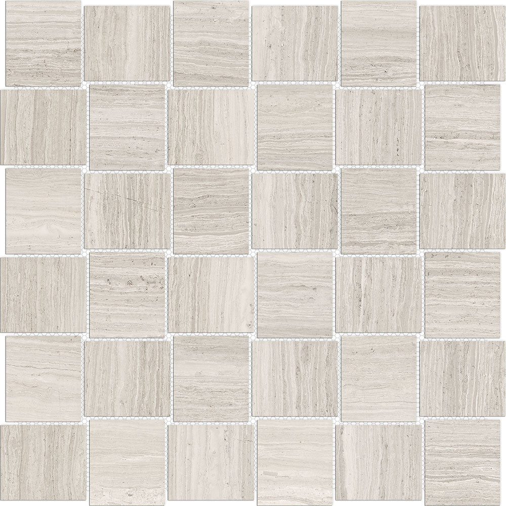 Full Sheet Sample - Mayfair Strada Ash Basket Weave Porcelain Mosaic - — Stone & Tile Shoppe, Inc.