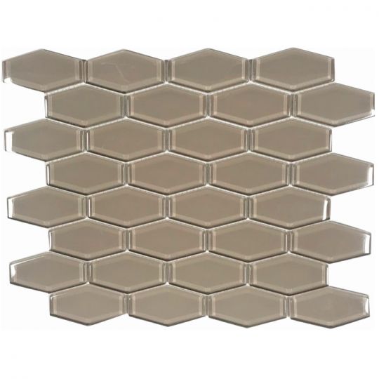 Full Sheet Sample - Aquatica Earth Taupe Deco Hexagon Glass Mosaic - 1 ...