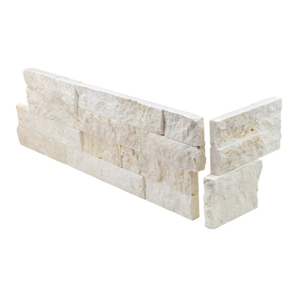 Tuscan White Natural Cleft Face, Gauged Back Limestone Ledgestone ...