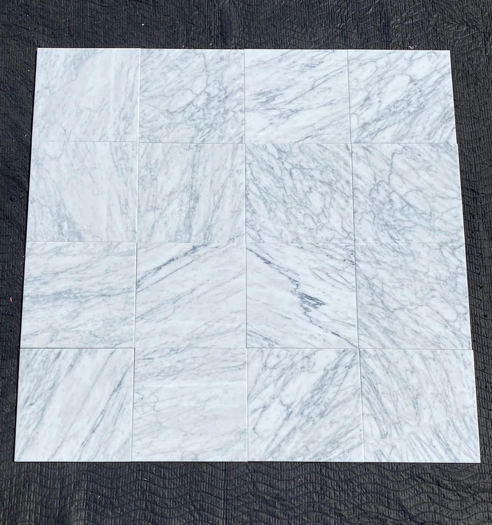 White Carrara C Honed Marble Tile | Lowest Price — Stone & Tile Shoppe ...