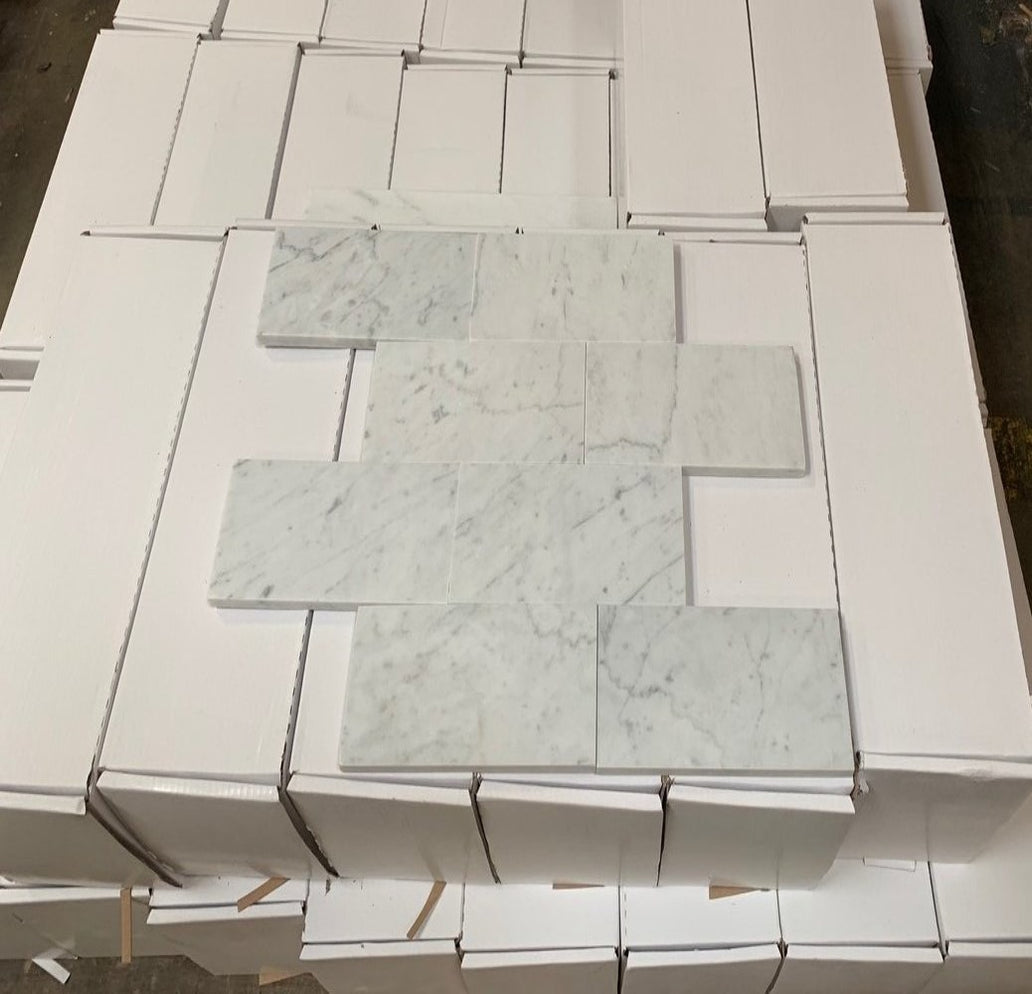 White Carrara Honed Marble Tile | Lowest Price — Stone & Tile Shoppe, Inc.