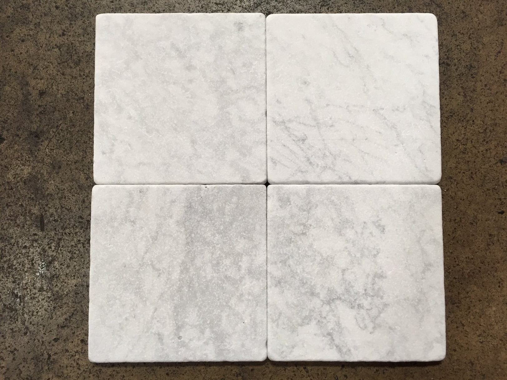 White Carrara Tumbled Marble Tile | Lowest Price — Stone & Tile Shoppe ...
