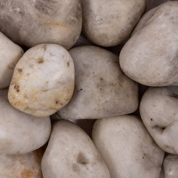 White Large Polished Marble Loose Pebble | Lowest Price — Stone & Tile ...