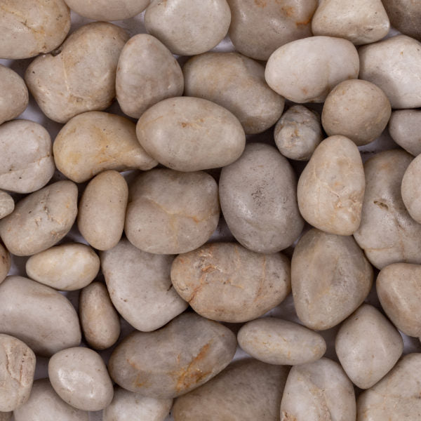 White Medium Polished Marble Loose Pebble | Lowest Price — Stone & Tile ...