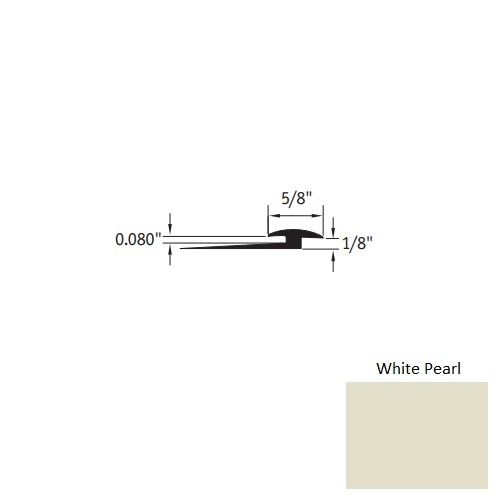 Tarkett Johnsonite 77 White Pearl PVC Slim Line Transition — Stone ...