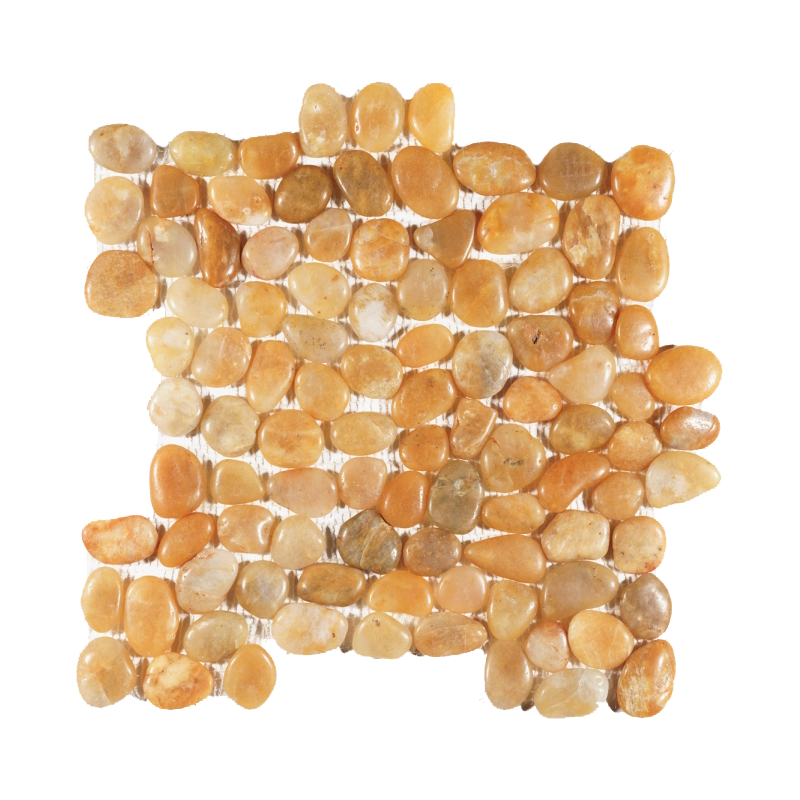 Yellow Marble Pebble - 12" x 12" Rounded Polished & More — Stone & Tile ...