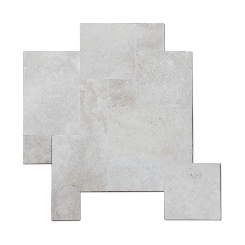 Alabastrino Tumbled Travertine Paver Versailles Pattern — Stone & Tile ...