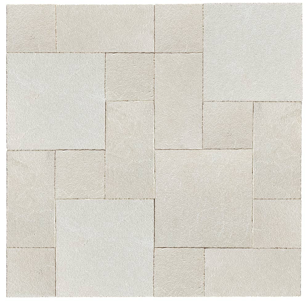 Antalya Cream Sandblasted & Brushed Marble Roman Paver Pattern — Stone ...