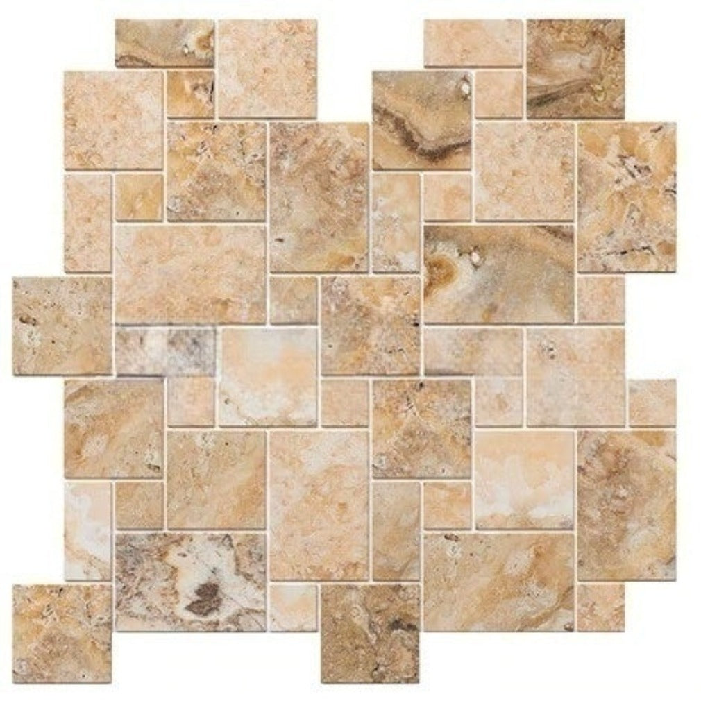 Antico Onyx Tumbled Travertine Mosaic | Lowest Price — Stone & Tile ...