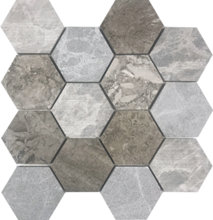 Full Sheet Sample - Pietra Antica Metropolitan Contempo City Gray Hexa ...