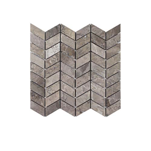 Full Sheet Sample - Metropolitan City Gray Deco Chevron Marble Mosaic ...