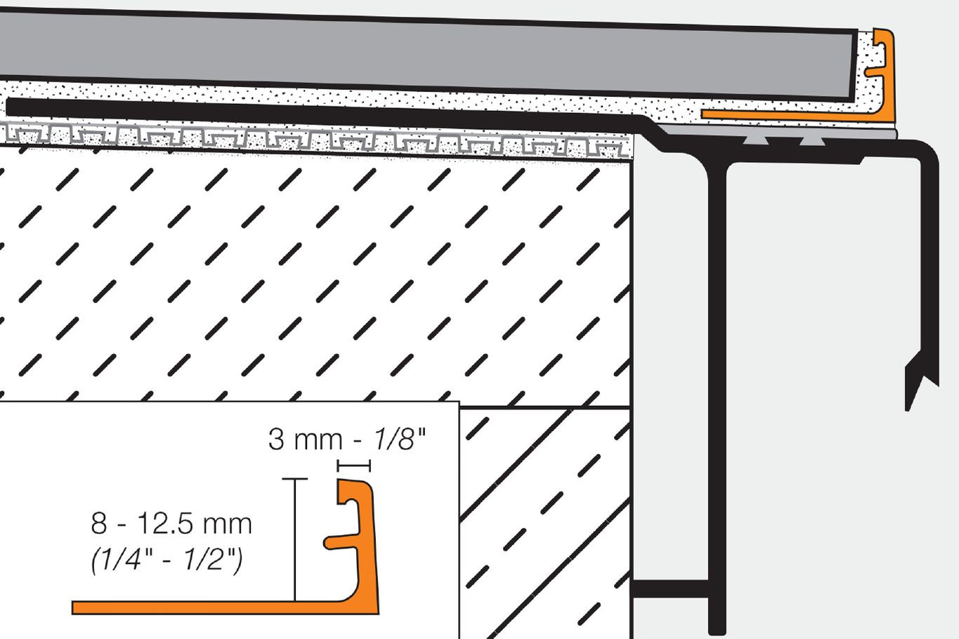 Schluter Systems Jolly Matte Black Textured Color Coated Aluminum Metal ...