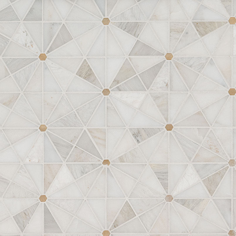 MSI Luxor Elegante Pinwheel Gold Textured Metal & Stone Mosaic — Stone ...