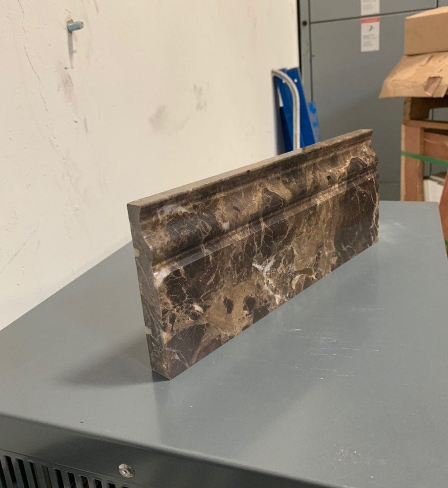 Emperador Dark Marble Baseboard - 4 3/4" x 12" | Stone & Tile Shoppe