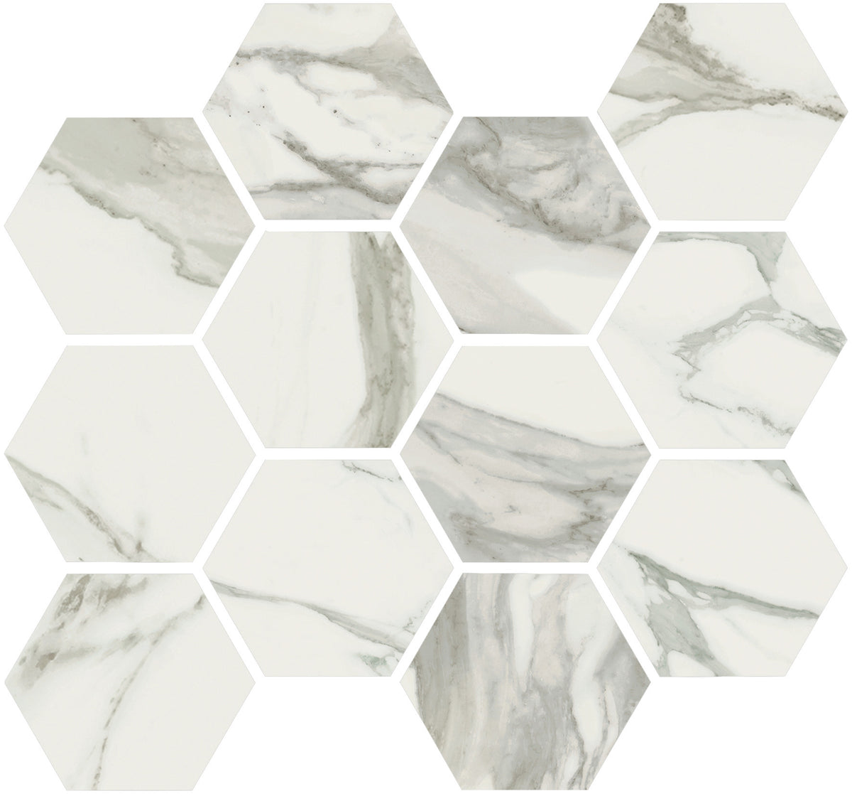 Happy Floors Stratus Grigio Natural & Polished Porcelain Mosaic — Stone ...