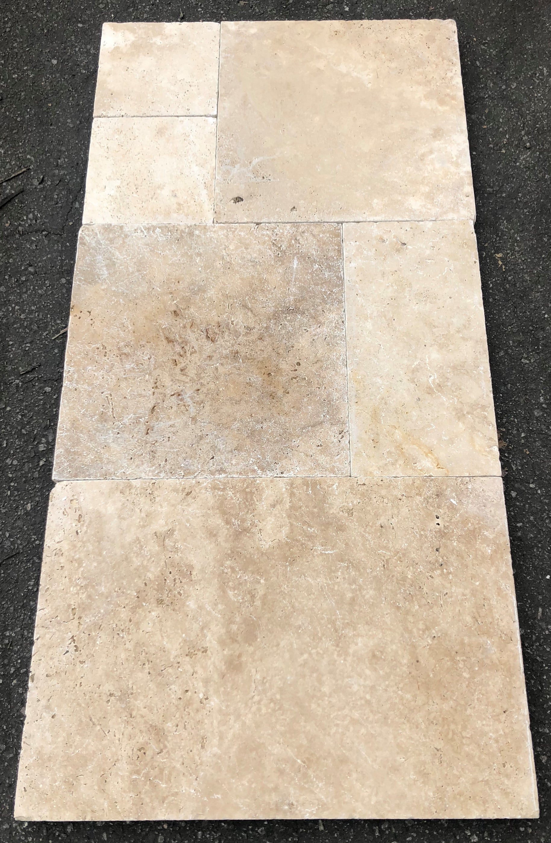 Ivory Tumbled Travertine Roman Paver Pattern | Lowest Price — Stone ...