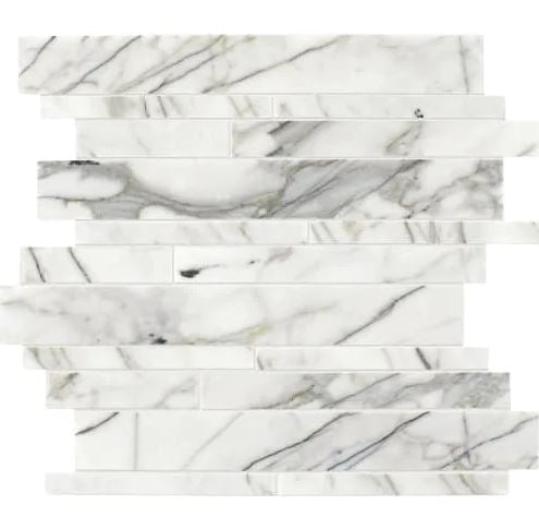 Daltile Marble M474 Venetian Calacatta Honed & Polished Marble Mosaic ...