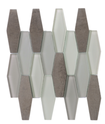 Full Sheet Sample - Metropolitan Mink Deco Hexagon Stone & Glass Mosai ...