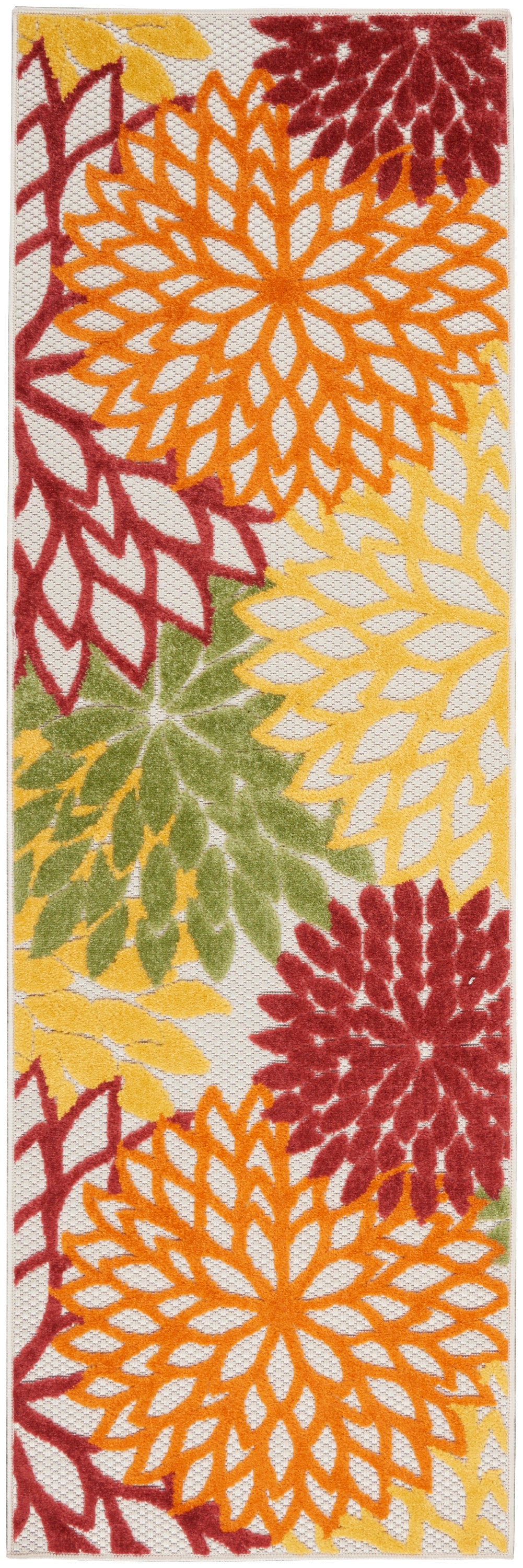 Nourison Aloha ALH05 Red Multi Colored 6 Ft Runner Area Rug — Stone ...
