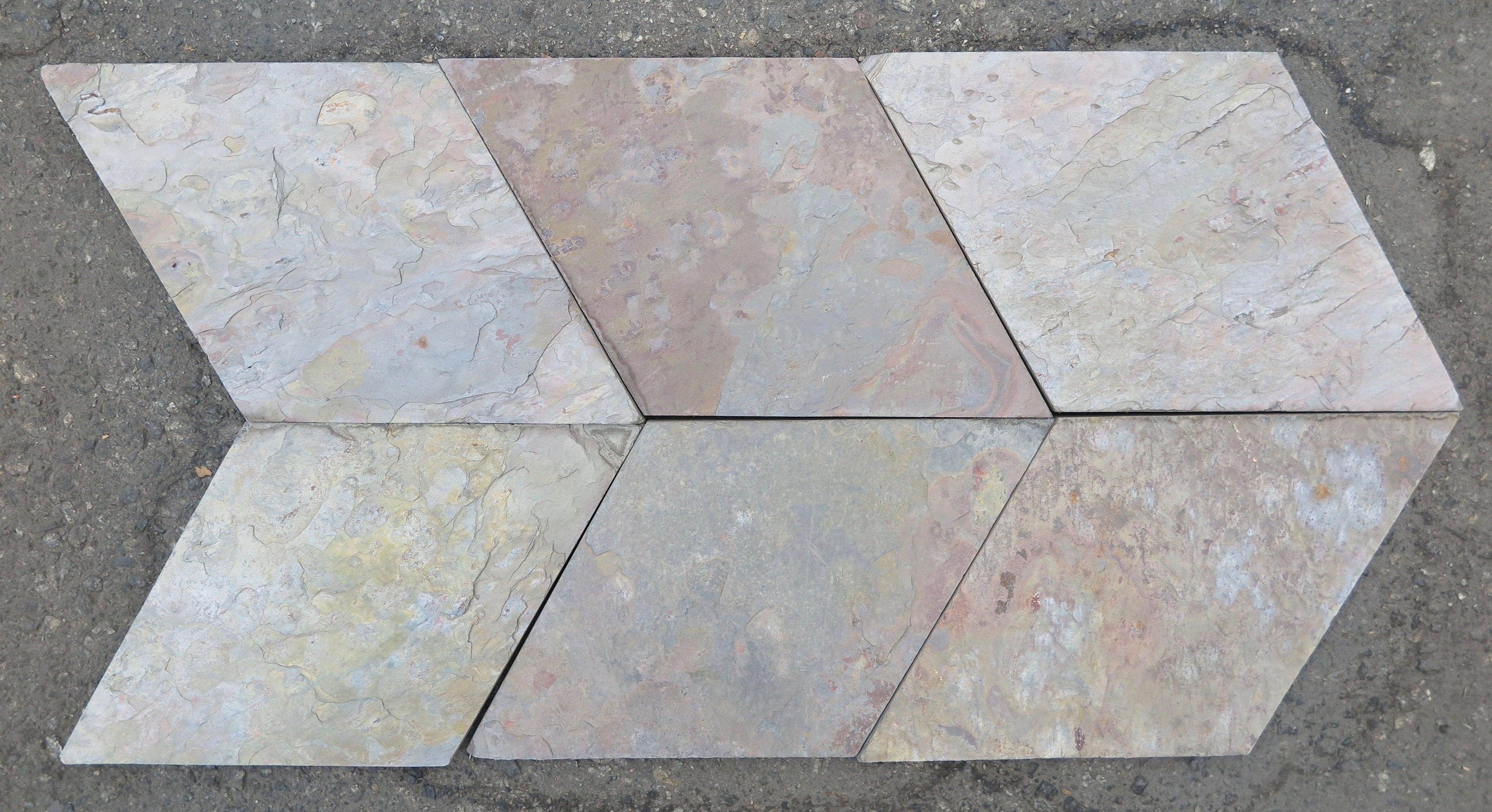 Multi-Color Classic Natural Cleft Face Gauged Back Slate Tile — Stone ...
