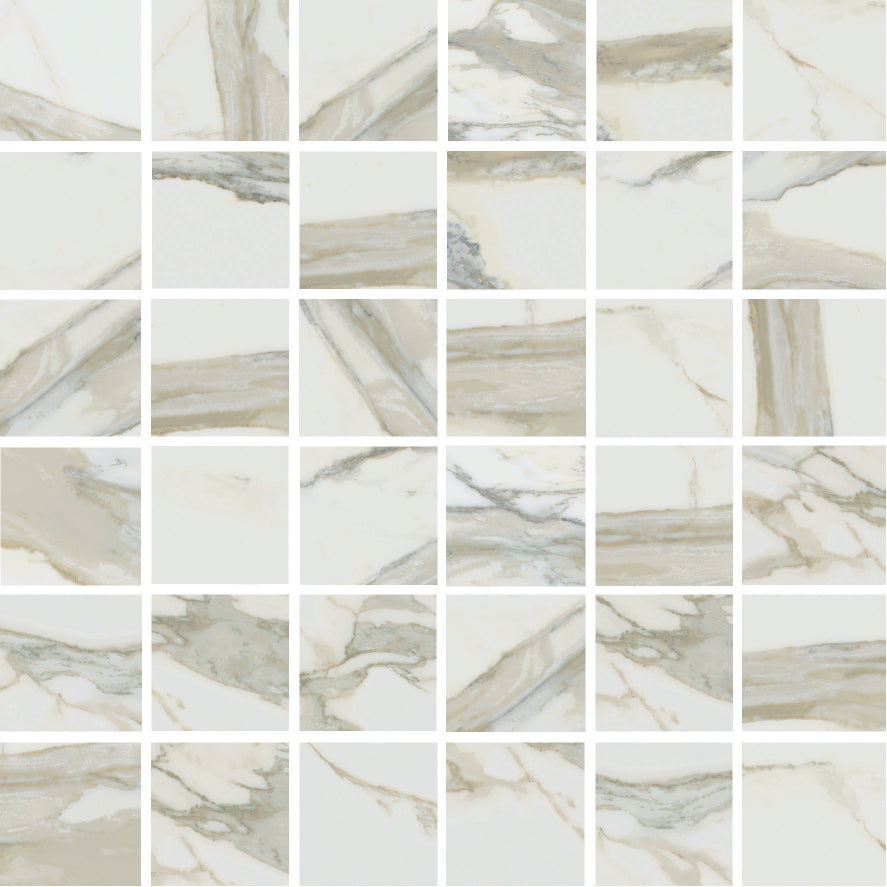 Happy Floors Stratus Oro Natural & Polished Porcelain Mosaic — Stone ...