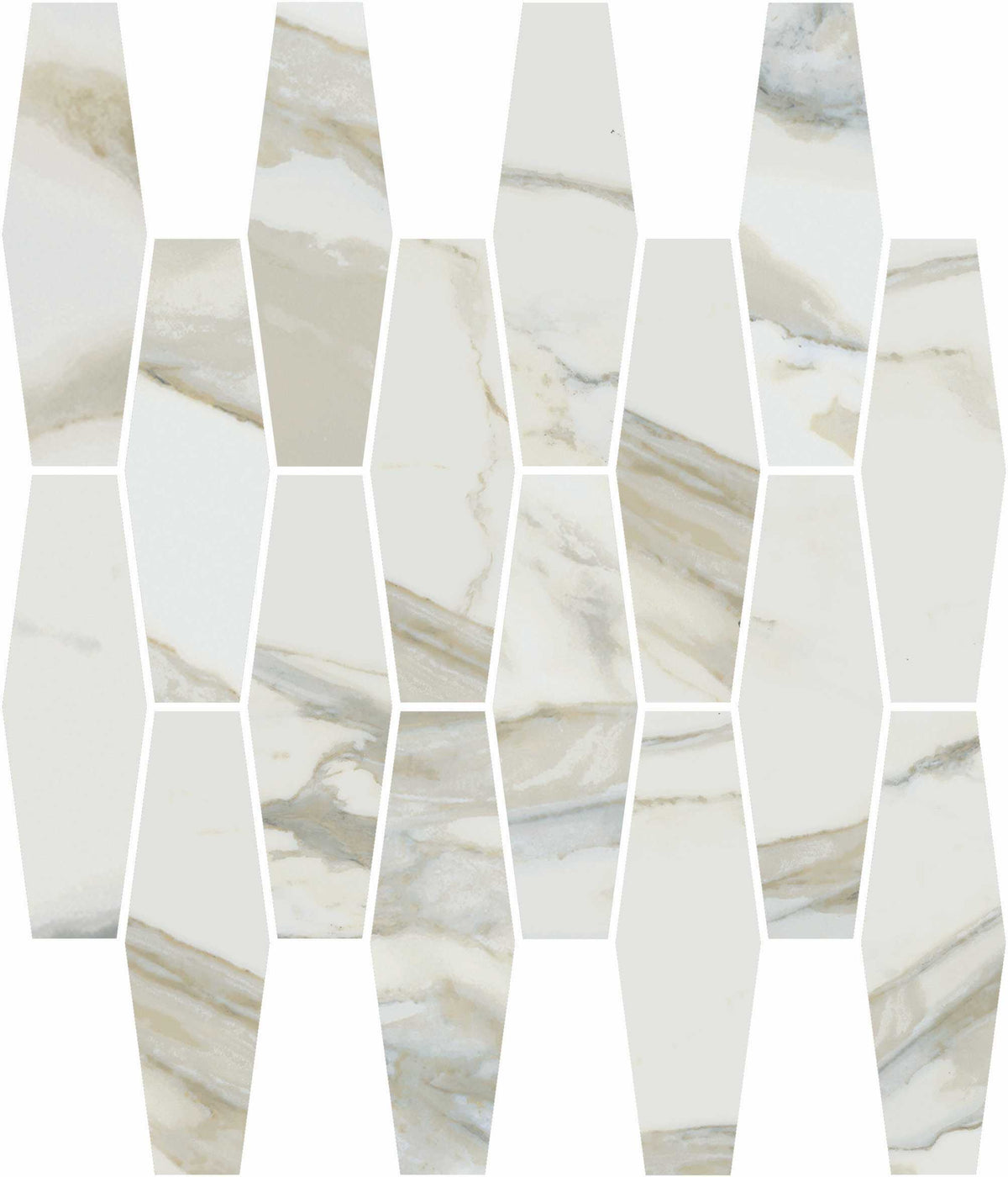 Happy Floors Stratus Oro Natural & Polished Porcelain Mosaic — Stone ...