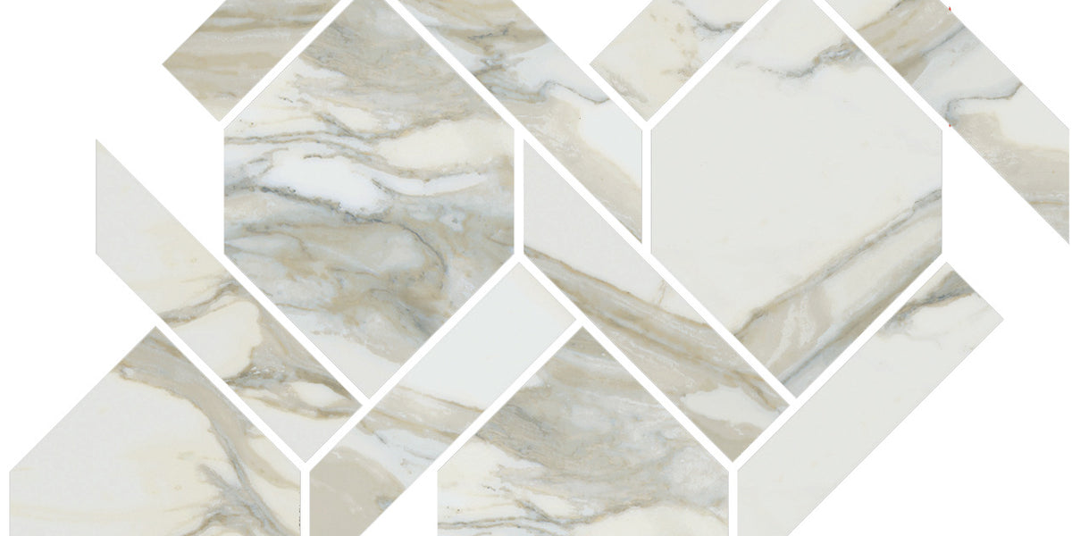 Happy Floors Stratus Oro Natural & Polished Porcelain Mosaic — Stone ...