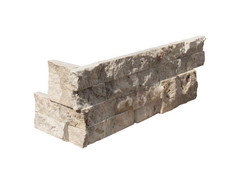 River Split Face Travertine Ledgestone Corner | Lowest Price — Stone ...