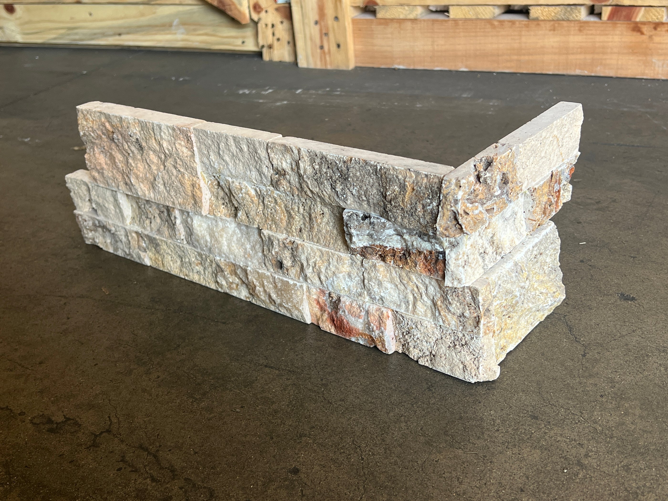 Scabos Split Face Travertine Ledgestone Corner | Lowest Price — Stone ...