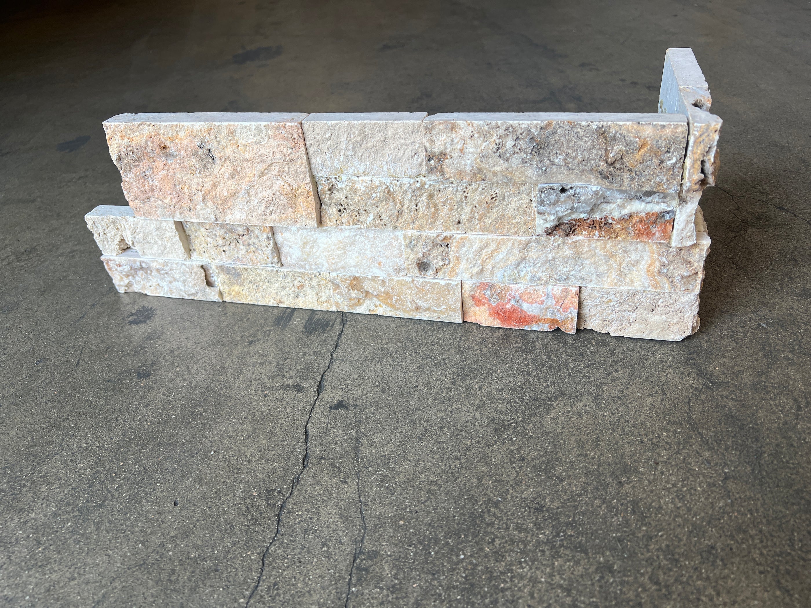 Scabos Split Face Travertine Ledgestone Corner | Lowest Price — Stone ...