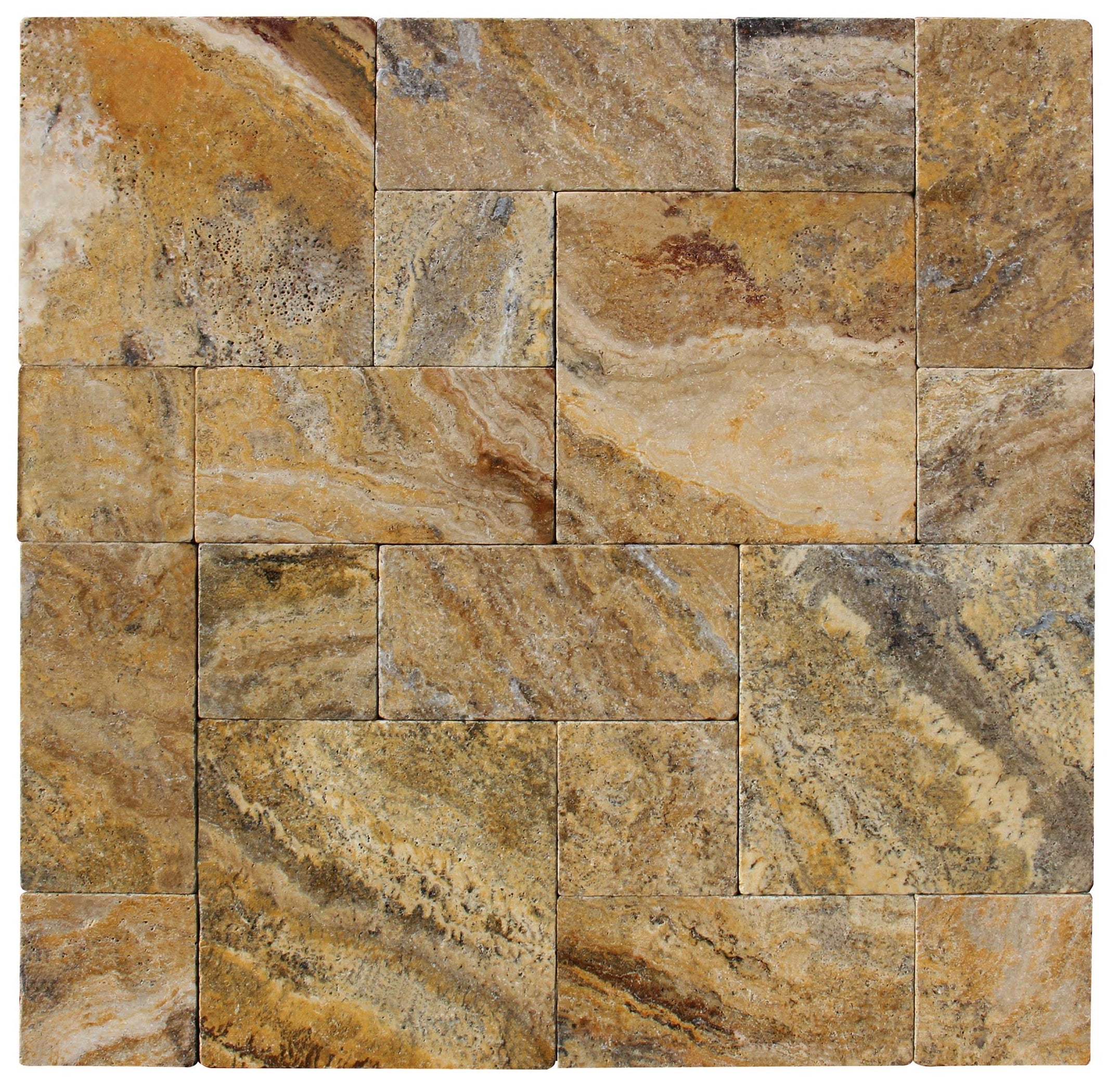 Scabos Tumbled Travertine Roman Paver Pattern | Lowest Price — Stone ...
