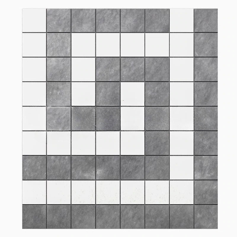 Thassos White Marble - Greek Key Border Corner with Gray Accents ...