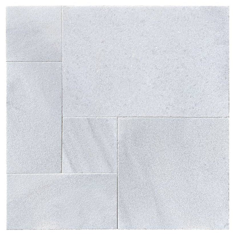 White Sandblasted & Brushed Marble French Paver Versailles Pattern ...