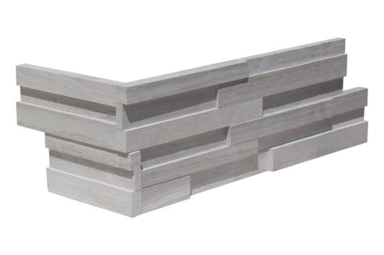 White Wood 3D Honed Marble Ledgestone Corner | Lowest Price — Stone ...